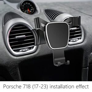 LUNQIN Car Phone Holder for 2017-2023 Porsche 718 Boxster Cayman Auto Accessories Navigation Bracket Interior Decoration Mobile Cell Phone Mount