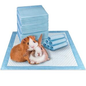 apupmeo disposable rabbit pee pads - 20 pcs disposable guniea pig cage liners, pet pee training pads for small animals, puppy, kitten, hedgehog, hamster, chinchilla, bunny,ferrets (33 * 45, blue)