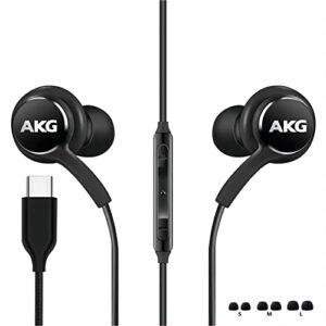 2023 new stereo headphones for samsung galaxy s23 ultra galaxy s22 ultra s21 ultra s20 ultra, galaxy note 10+ - designed by akg - with microphone and volume remote control type-c connector - black