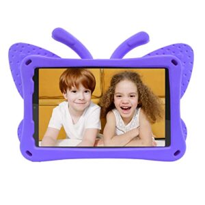 Tading Kids Case for TCL Tab 8 LE Tablet 2023 Released, Cute Butterfly Kid Proof EVA Foam Protective Stand Cover for TCL Tab 8 LE (Model: 9137W)/ TCL Tab 8 WiFi (Model: 9132X) - Purple