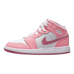 nike jordan youth air 1 mid gs coral chalk/desert berry-white dq8423-616 5.5y