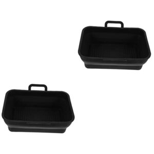 kichouse 2pcs air fryer liner portable air fryer oven air fryer silicone bakeware baking pan basket inner pot for air fryer air fryer parchment paper portable pot mat air fryer inner pad