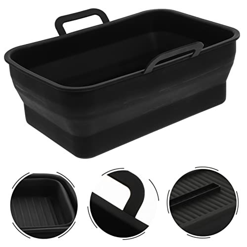 KICHOUSE 2pcs Air Fryer Liner Portable Air Fryer Oven Air Fryer Silicone Bakeware Baking Pan Basket Inner Pot for Air Fryer Air Fryer Parchment Paper Portable Pot Mat Air Fryer Inner Pad