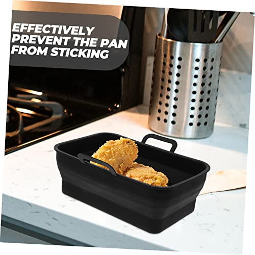 KICHOUSE 2pcs Air Fryer Liner Portable Air Fryer Oven Air Fryer Silicone Bakeware Baking Pan Basket Inner Pot for Air Fryer Air Fryer Parchment Paper Portable Pot Mat Air Fryer Inner Pad