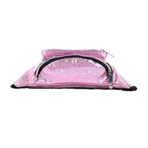 Holographic 80s 90S Rave Pink Stars Fanny Pack for festival women, Girl Cute Fashion Waist Bag Belt Bags-Pink Stars