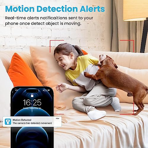 Indoor Security Camera, Litokam Cameras for Home Security with 360°Motion Detection, WiFi Camera Indoor for Baby/Elder/Dog, Pet Camera with Phone APP, IR Night Vision, 2-Way Audio, 4Pack