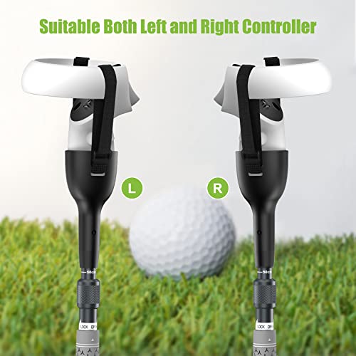 YOGES VR Golf Club Handle Compatible with Oculus Quest 2, Adjustable Length Realistic Golf Club Attachment for Quest 2, Virtual Reality Grips Accessories for Golf +, Golf 5 eClub