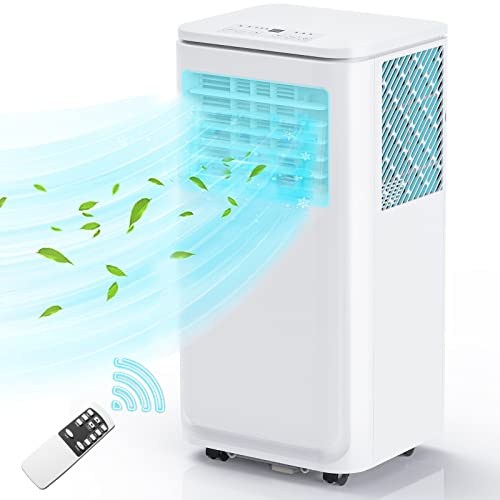 LEMBERI 10000 BTU Portable Air Conditioners,Quiet Room Portable AC Unit up to 350 Sq Ft,3 in 1 Compact Cooling Unit with Dehumidifier and Fan Functions,Portable AC with Remote Control, White