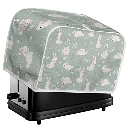 chaqlin 4 Slice Toaster Cover Decorative Bread Machine Accessories Green Rabbit Pattern Bread Oven Covers Dustproof