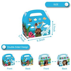 12Pcs Moana Party Candy Box Gift Bags,For Moana Theme Party Supplies Decoration