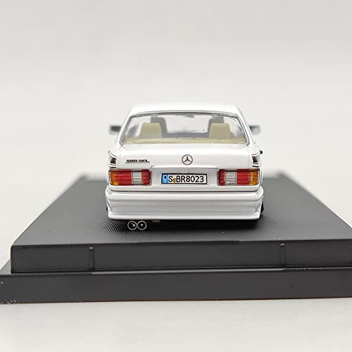 Master High-End 1:64 for Mercedes-Benz S560sel W126 HellaFlush Diecast Car Models Miniature Vehicle Hobby Collection Gifts (White)