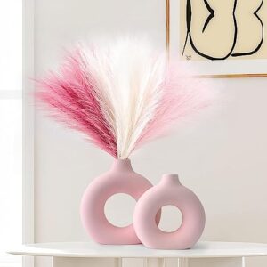 der rose pampas grass pink 17.7 inch 6pcs faux pampas grass decor pompas floral for pink room bathroom home office decor aesthetic