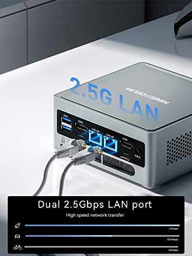 MINISFORUM NAB5 Mini PC 12th Gen Core i5-12450H(8C/12T) Mini Computer 16G RAM+512G SSD, Expandable HDD Slot, HDMI×2+USB-C×2 4K@60Hz Outputs, Intel UHD Graphics Desktop Computer