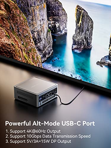 MINISFORUM NAB5 Mini PC 12th Gen Core i5-12450H(8C/12T) Mini Computer 16G RAM+512G SSD, Expandable HDD Slot, HDMI×2+USB-C×2 4K@60Hz Outputs, Intel UHD Graphics Desktop Computer