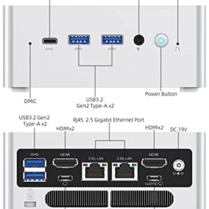 MINISFORUM NAB5 Mini PC 12th Gen Core i5-12450H(8C/12T) Mini Computer 16G RAM+512G SSD, Expandable HDD Slot, HDMI×2+USB-C×2 4K@60Hz Outputs, Intel UHD Graphics Desktop Computer