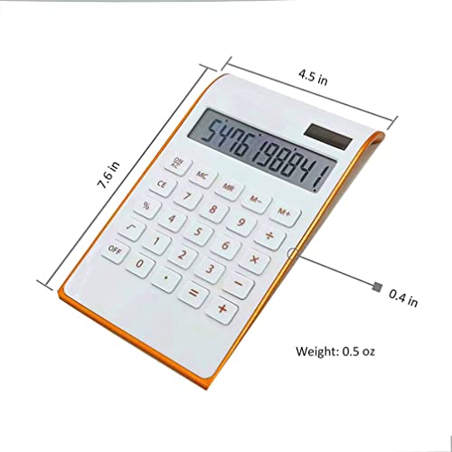 Podokas Rose Gold Calculator, 10 Digits Dual Power Basic Office Calculator, Desktop Office Supplies and Accessories with Large LCD Display (White)