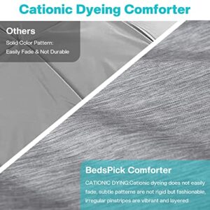 BedsPick Comforter Set Cal King (102"x 108"), Pinch Pleated Bedding Sets 3 Pieces, Pintuck Cationic Dyeing California King Comforter & 2 Pillow Shams, Down Alternative All Season Oversized Bed Set