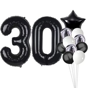 30th birthday decorations for him,happy 30th birthday balloons bouquet,30th anniversary balloons,30 balloon numbers,black party decorations for women men