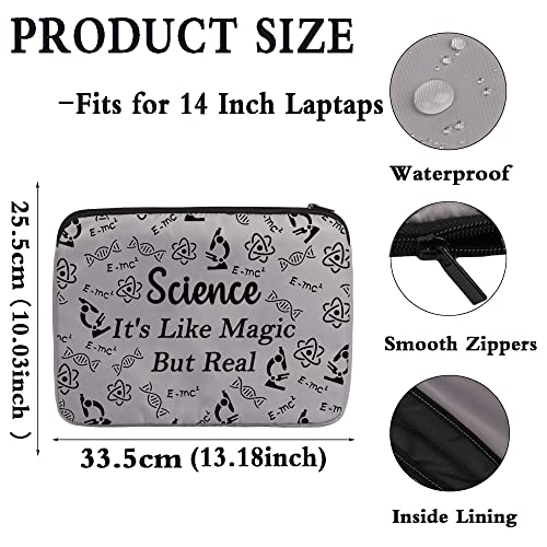 ENSIANTH Science Gift Scientist Gift It’s Like Magic,But Real Laptop Sleeve Science Teacher Gift Biologist Graduation Gift (Science Magic LS)