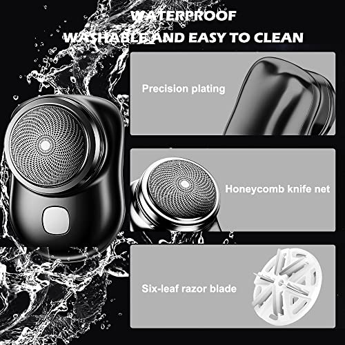 Mini-Shaver, Portable Electric Shaver, Mini Electric Razor Shavers for Men, Rechargeable Shaver Easy One-Button Use Suitable for Home,Car,Travel