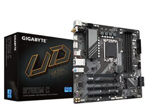 gigabyte b760m c (lga 1700/ intel/ b760/ micro atx/ ddr5/ m.2/ pcie 4.0/ usb 3.2 gen 2 type-c/realtek wi-fi 1gbe lan/q-flash plus/pcie ez-latch/motherboard)