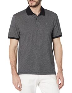 calvin klein men's jacquard refined polo, black beauty