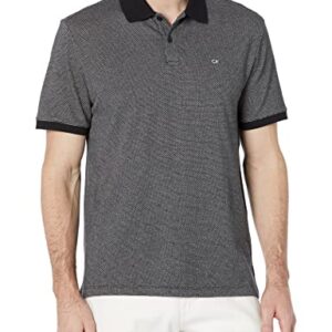 Calvin Klein Men's Jacquard Refined Polo, Black Beauty