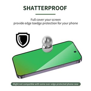 Eliphelet 2 Pack for iPhone 14 Pro Max Privacy Screen Protector Tempered Glass for iPhone14 ProMax 6.7inch Gradient Green Anti Spy Anti Blue Light Full Coverage Easy Installation Bubble Free