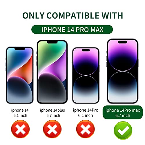 Eliphelet 2 Pack for iPhone 14 Pro Max Privacy Screen Protector Tempered Glass for iPhone14 ProMax 6.7inch Gradient Green Anti Spy Anti Blue Light Full Coverage Easy Installation Bubble Free