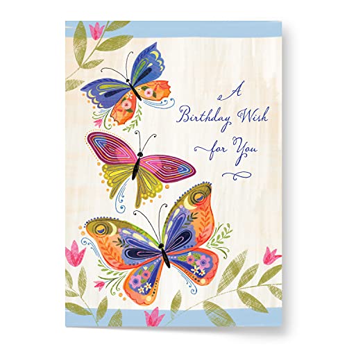 Designer Pop! Pop Up Birthday Card with 3D Butterfly Design - High-Quality Birthday Wish Greeting Card, Ideal for Friends, Family or Special Someone