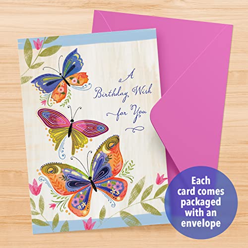 Designer Pop! Pop Up Birthday Card with 3D Butterfly Design - High-Quality Birthday Wish Greeting Card, Ideal for Friends, Family or Special Someone