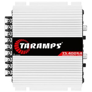 taramps ts 400x4 with automatic high level input 400 watts rms 4 channels full range car audio amplifier rca input class d 2 bridged channels multichannel amplifier system