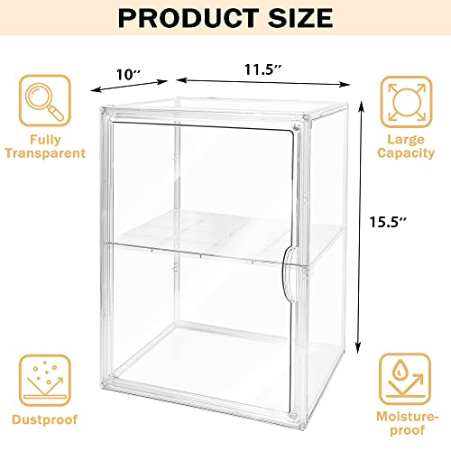 Montex Large Bread Box for Kitchen Countertop, 3 Layers Adjustable Food Safe Clear Bread Storage for Bread, Bagel, Muffins