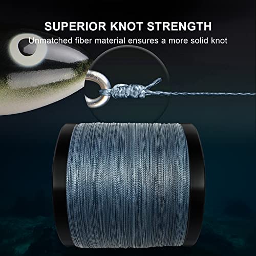 Pesidx Braided Fishing Line, Abrasion Resistant Braided Lines, High Sensitivity and Zero Stretch, 4 Strands to 8 Strands with Smaller Diameter