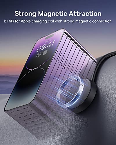 Baseus for Magsafe Car Mount, Magnetic Phone Holder for Car, Magsafe Car Dash Mount Compatible with iPhone 14 13 12 Pro Plus Max Mini, Bendable Memory Titanium Alloy for All Dashboard, Windshield