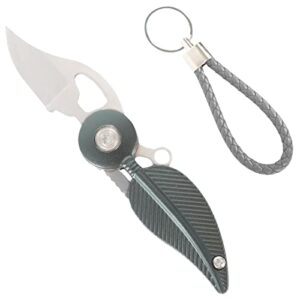 chjianao small pocket knife with chain,pocket knife womens,cool knives,cool gadgets,edc knife,mini pocket knife,cute key accessories(dark green)