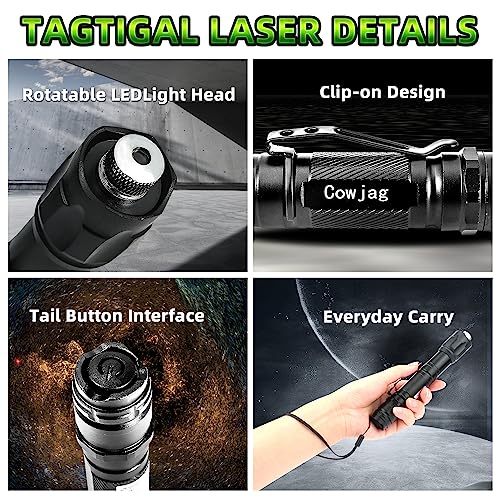 Cowjag Green Laser Pointer High Power, Tactical Long Range [12,000 Ft] Laser, Rechargeable Laser, Single Push On/Off, Adjustable Focus Laser with Carrying Case (Green Light)