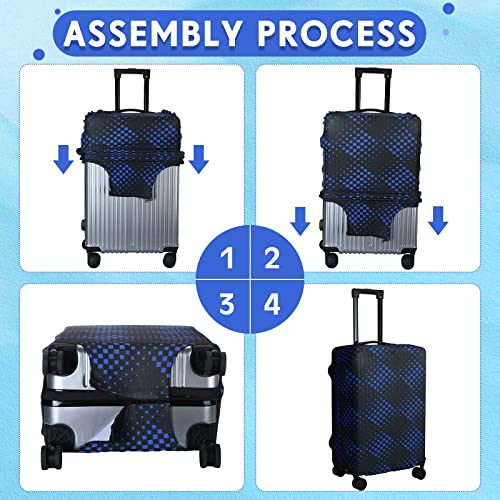 Sweetude 3 Pcs Travel Luggage Cover Washable Suitcase Protector Rhombus Geometry Suitcase Cover Luggage Protector Fits 18-28 Inch Luggage, 3 Sizes (Rhombus Style)