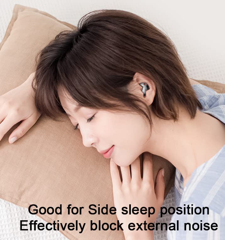 Loluka Sleeping Earbuds Invisible Bluetooth Earbuds Comfortable and Fitable for All Type Ears True Wireless Earbuds Stereo HiFi Music IPX4 Waterproof Invisible Headphones with Charging Case Nude