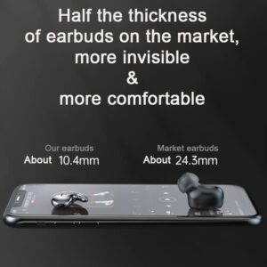 Loluka Sleeping Earbuds Invisible Bluetooth Earbuds Comfortable and Fitable for All Type Ears True Wireless Earbuds Stereo HiFi Music IPX4 Waterproof Invisible Headphones with Charging Case Nude