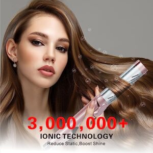 TOP4EVER Pro 2-in-1 Airflow Styler: Curling Wand & Flat Iron Hair Straightener | 360° Cool Air Vents for Curls & Waves | Ionic Ceramic Technology | 5 Adjustable Temps, Dual Voltage