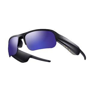 WOXMA Bluetooth Audio Sports Sunglasses Surround Sound,Voice Assistant,6Hrs Battery,Bluetooth 5.3 Glasses IP4 Waterproof (Blue)