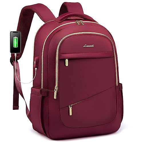 LOVEVOOK Laptop Backpack for Women, Slim Business Laptops Bag with Separate Computer Compartment Stylish Daypack for College Work Travel, Fits 15.6" Laptop