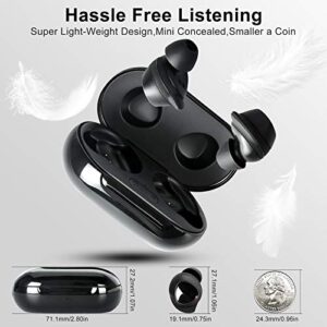 FUWANG Wireless Earbuds Bluetooth 5.1 Headphones Touch Control with Wireless Charging Case IPX8 Waterproof Noise Cancelling in Ear Light-Weight Built-in Microphone Headset Premium Deep Bass Black