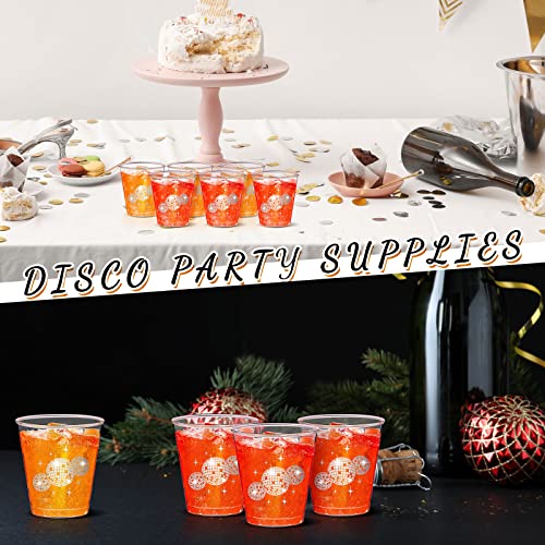 100 Pcs Disco Party Supplies Disco Shot Glasses Disco Ball Disposable Plastic Cups Disco Shot Glasses 70s 80s 90s Party Mini Bachelorette Cups 2oz Cup Bulk for Bachelorette Wedding Party Picnic Travel