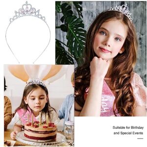 KICOSY Birthday Crowns for Women Birthday Princess Sash & Crystal Tiara Set Pink Rhinestone Tiara for Girls Princess Crown Birthday Tiara Girls Crystal Headband Glitter Sash Kit for Birthday Party