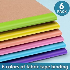 6 Pack Composition Notebooks Bulk, Travel Journal Notebooks Kraft Cover with Rainbow Spines, 120 Pages College Ruled Lined Paper for Kids Women, Notepad for School Office Supplies A5 (8in x 5.75in)