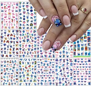 12 sheets cute nail art stickers cute cartoon nail decals 3d self adhesive nail art supplies cartoon diy nail designs sticker luxury designer nail stickers for girls women nail decorations