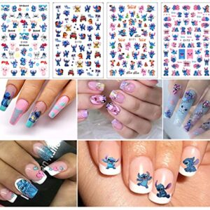 12 Sheets Cute Nail Art Stickers Cute Cartoon Nail Decals 3D Self Adhesive Nail Art Supplies Cartoon DIY Nail Designs Sticker Luxury Designer Nail Stickers for Girls Women Nail Decorations