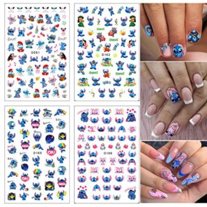 12 Sheets Cute Nail Art Stickers Cute Cartoon Nail Decals 3D Self Adhesive Nail Art Supplies Cartoon DIY Nail Designs Sticker Luxury Designer Nail Stickers for Girls Women Nail Decorations